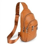 Westend Versatile Leather Crossbody Sling Backpack with Multifunctional ...