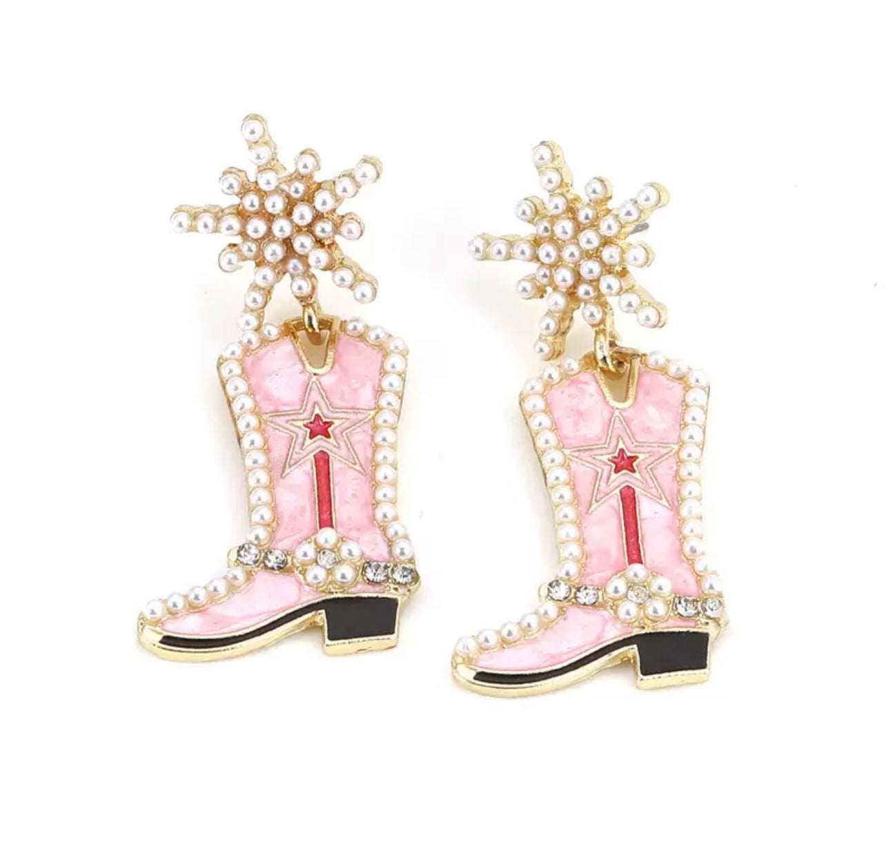 Western 2 1/4" pierced cowboy boot earrings in a variety of colors ...