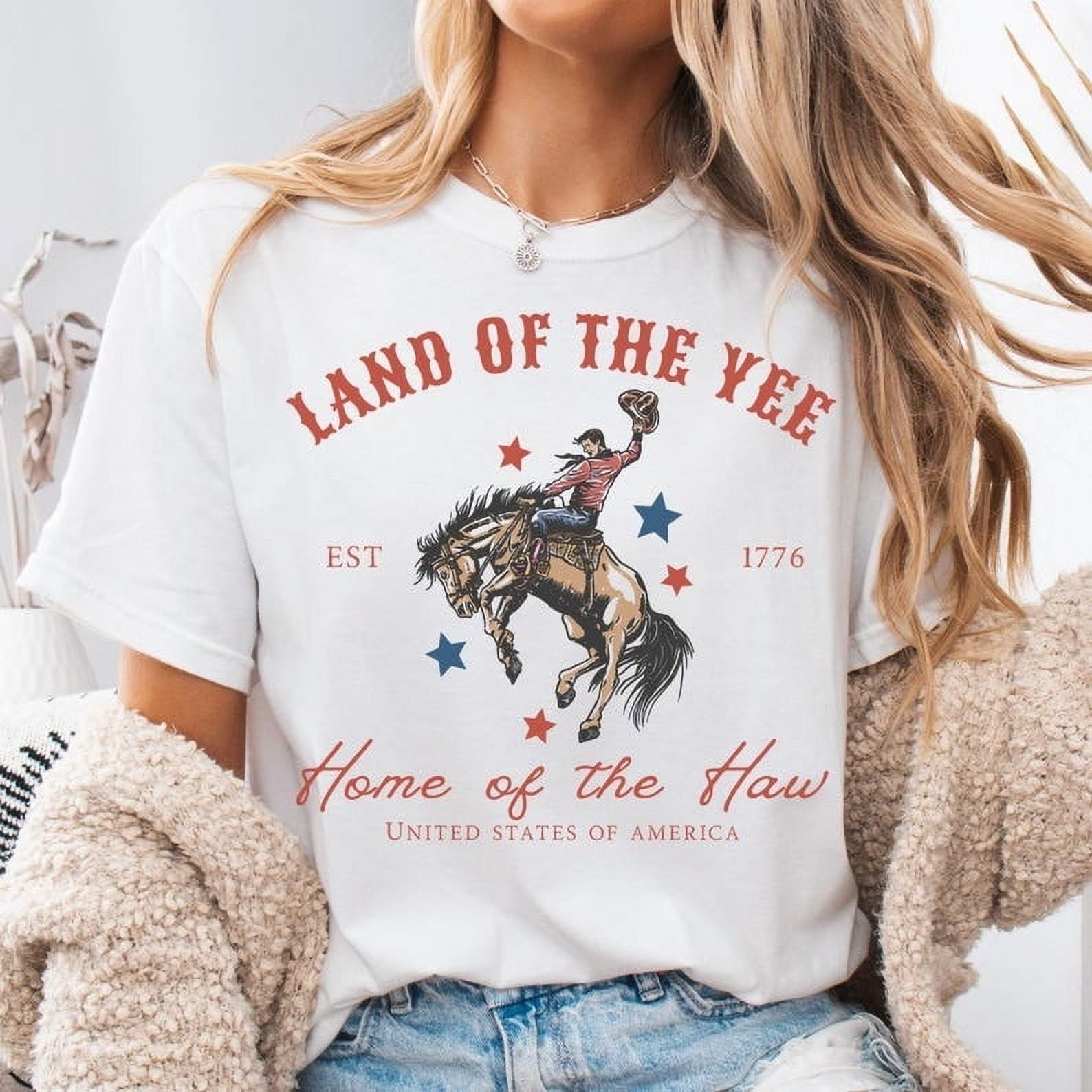 Western 4th of July Shirt – Yee Haw Cowboy Tee – Land of the Yee USA ...