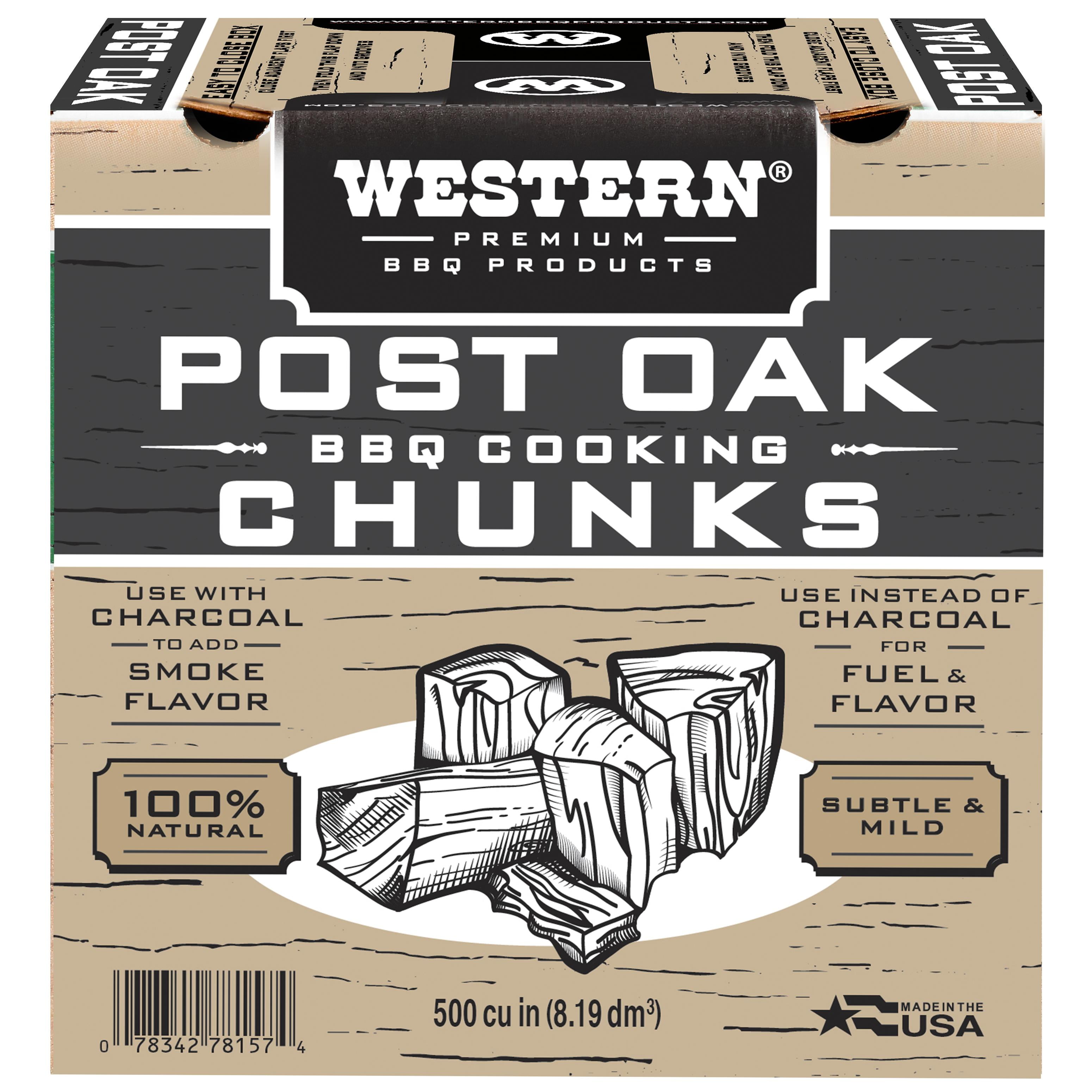 Western 500 CU in Post Oak Smoker Chunks Box CS - Walmart Business Supplies