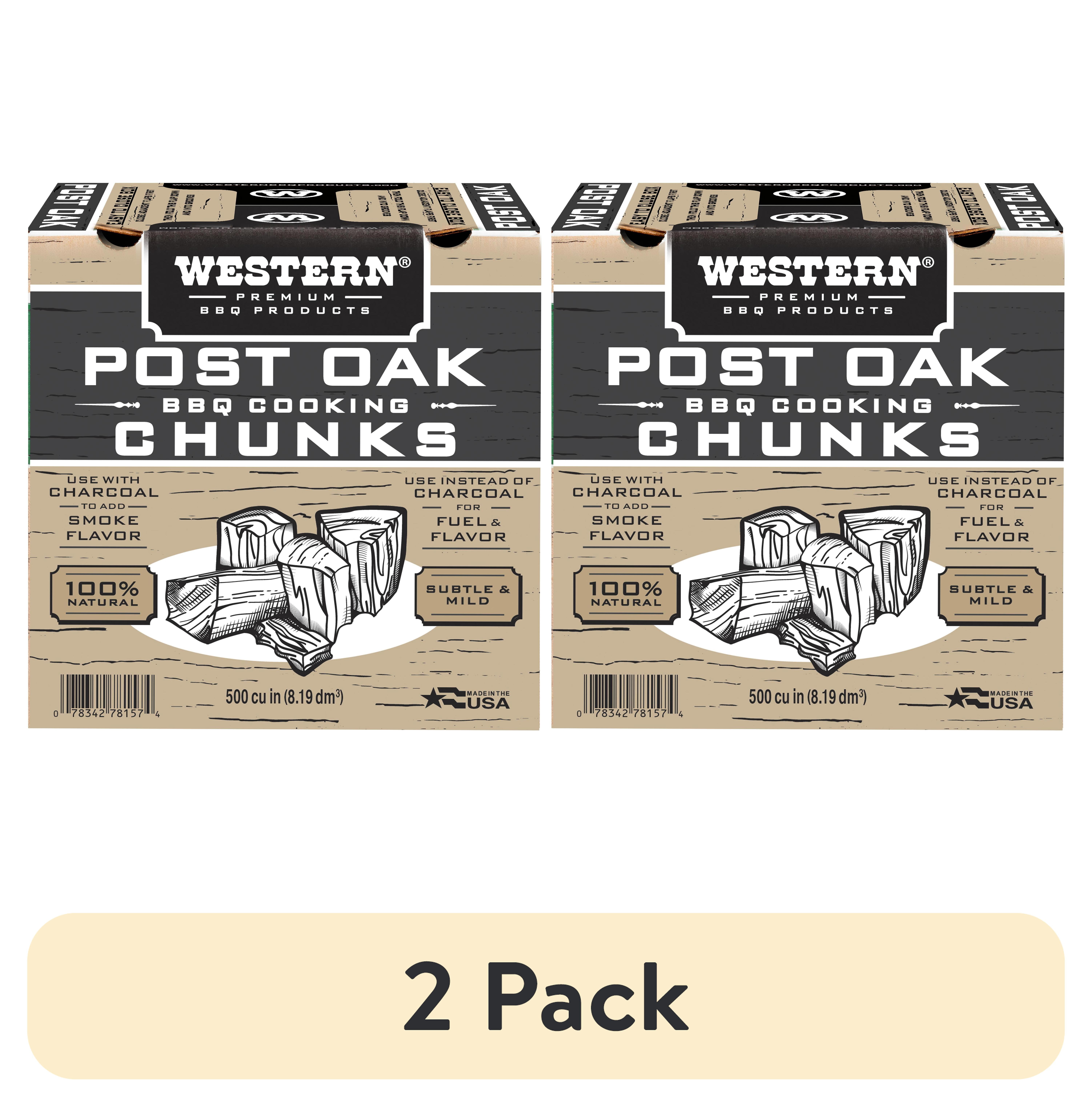 (2 pack) Western 500 CU in Post Oak Smoker Chunks Box CS - Walmart.com
