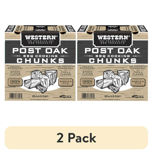 (2 pack) Western 500 CU in Post Oak Smoker Chunks Box CS - Walmart.com