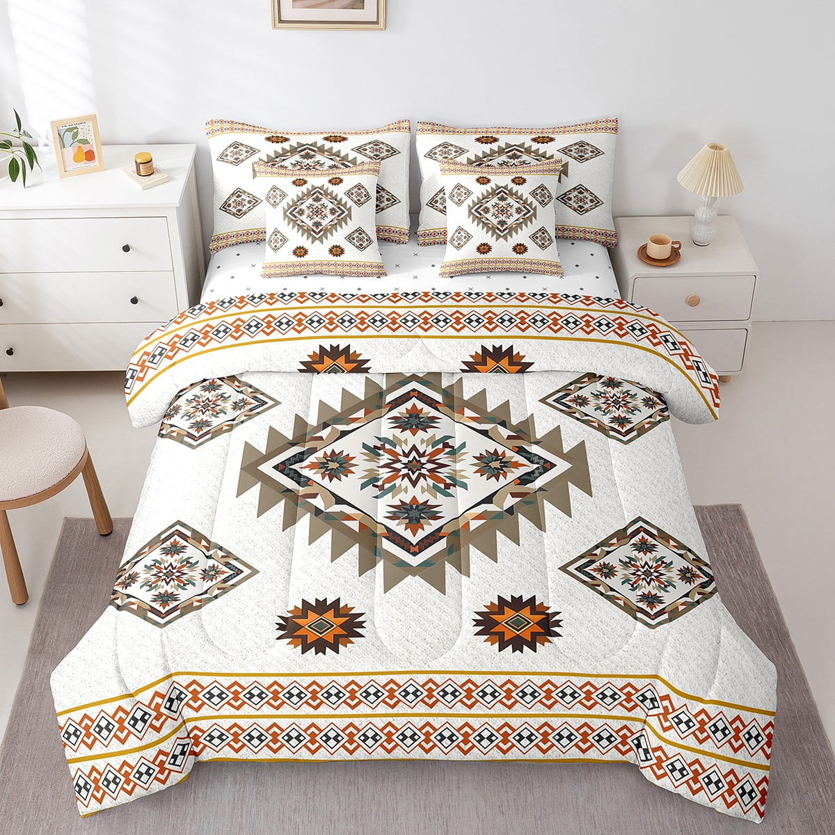 Western 7 Piece Comforter Set Full Bed in a Bag Southwestern Aztec ...