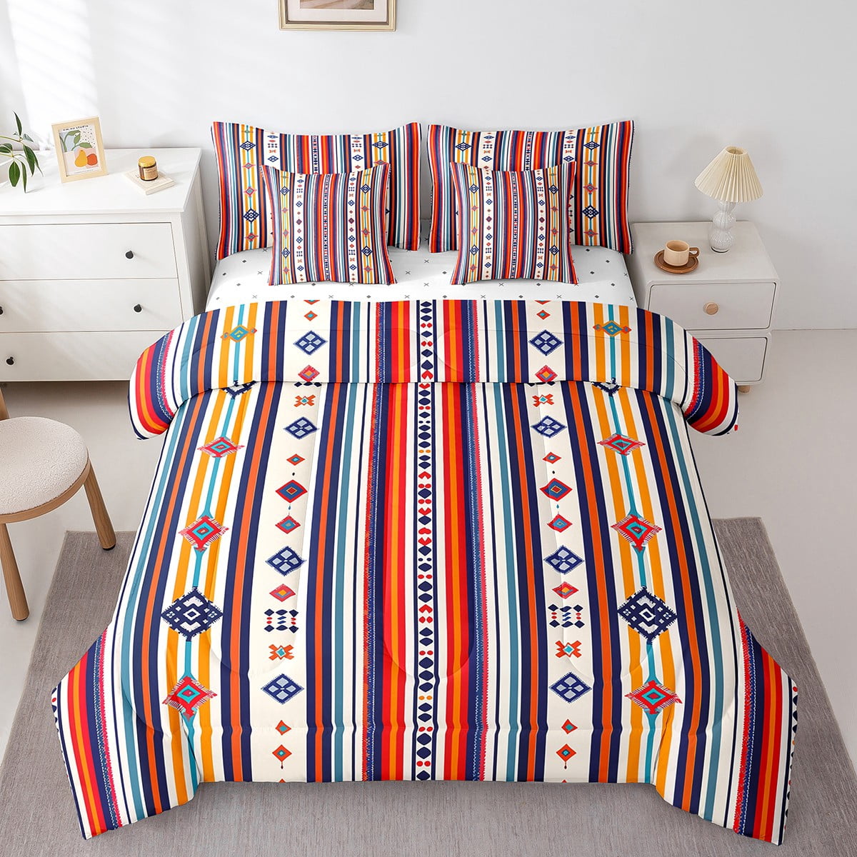 Western 7 Piece Comforter Set Full Bed in a Bag,Southwestern Sheet Set ...
