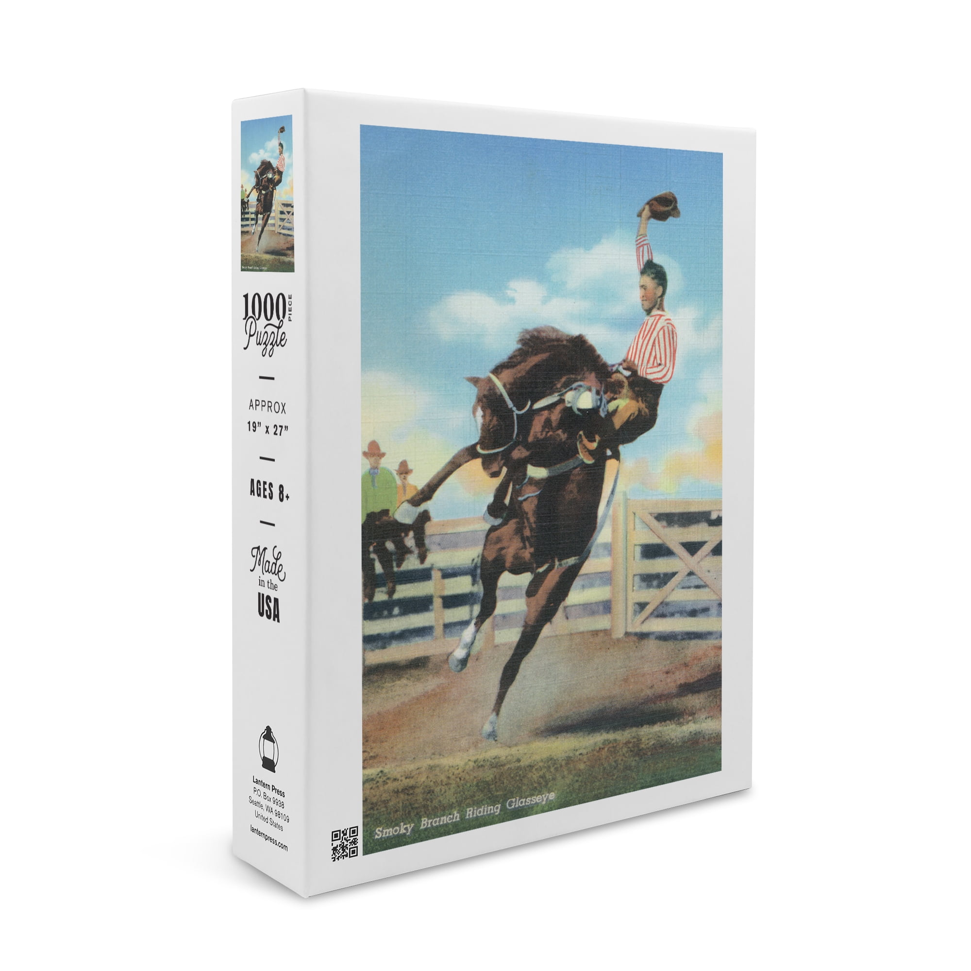 Western Americana, Rodeo Scenes; Smoky Branch Riding a Bucking Glasseye ...