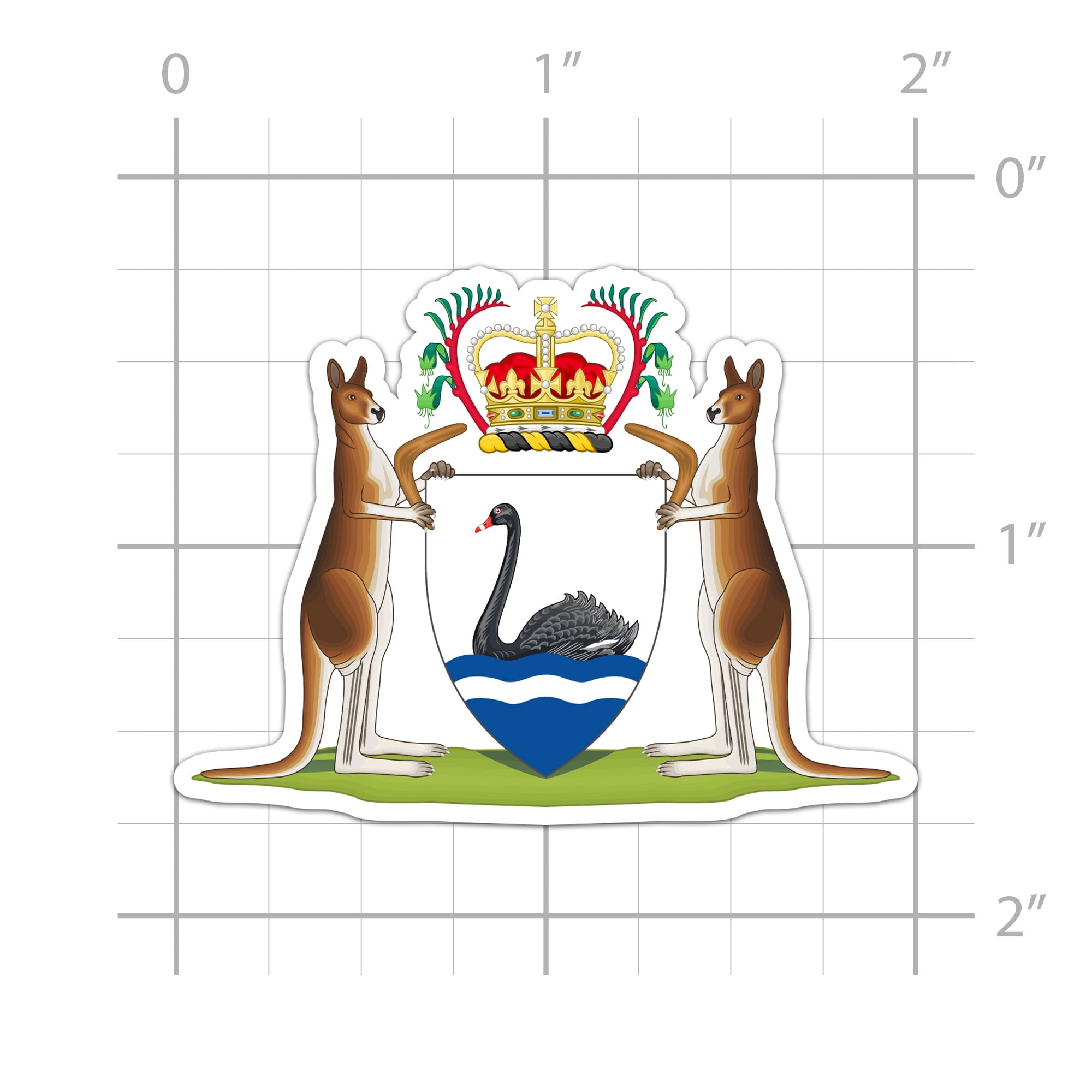 Western Australia Coat of Arms Sticker for water bottle phone tumbler ...