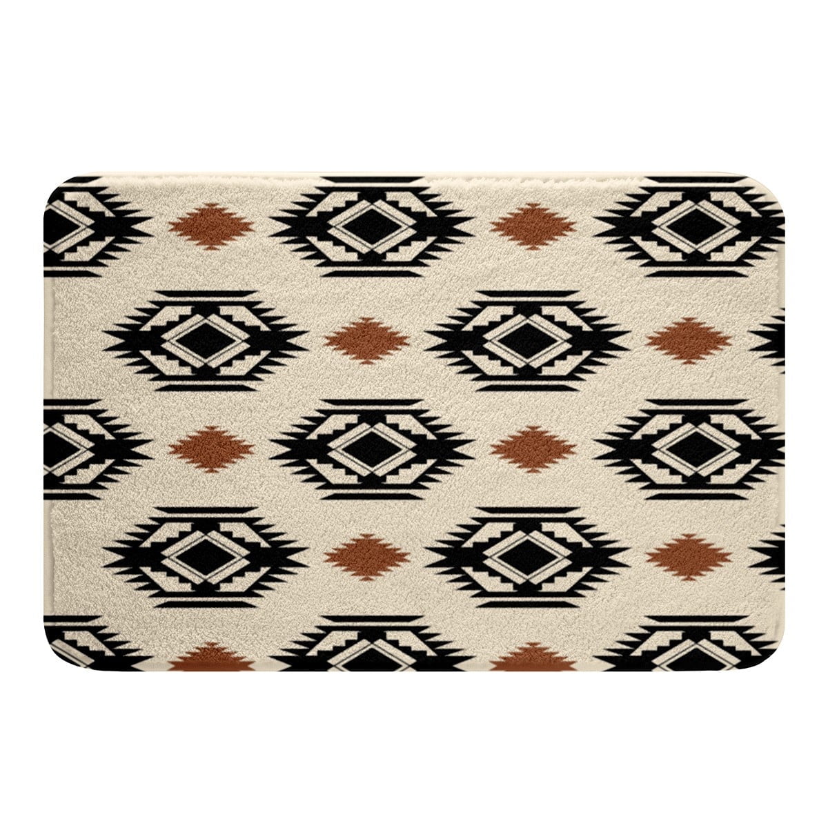 Western Aztec Bathroom Rug Non Slip Rustic Boho Abstract Geometric Door ...