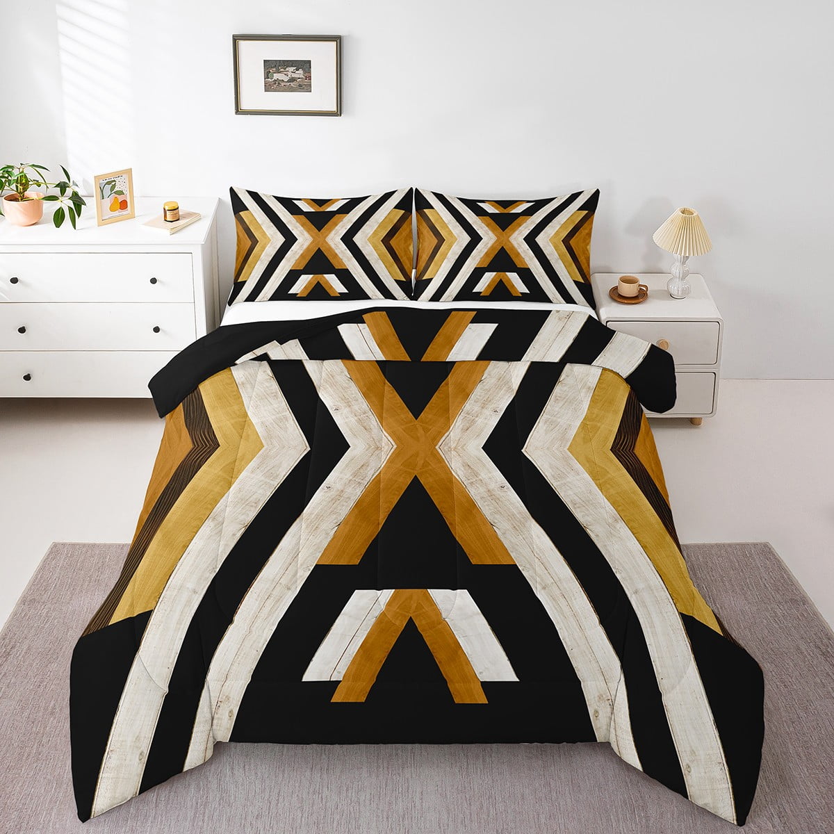 Western Aztec Comforter Set King Rustic Farmhouse Style Bedding Set ...