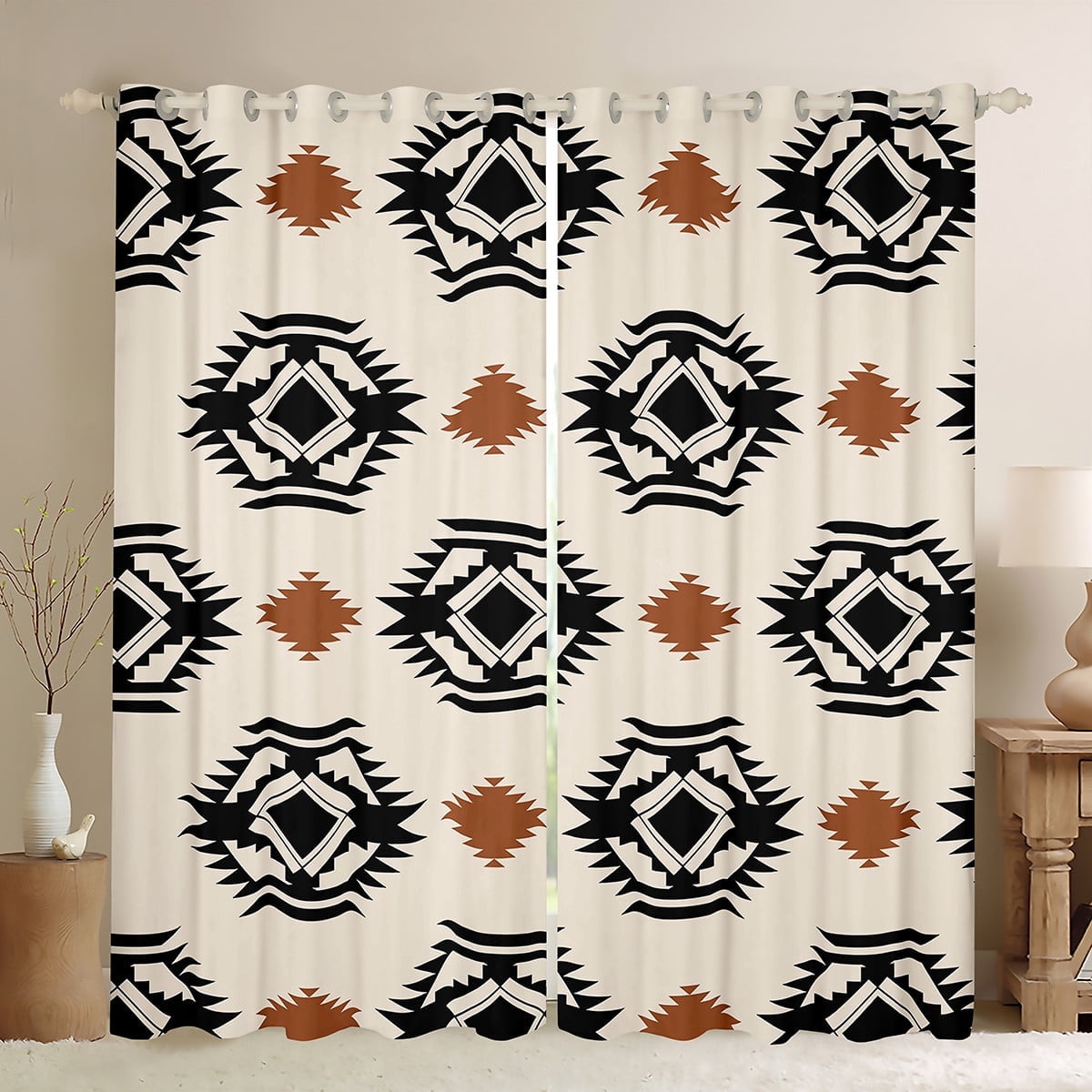 Western Aztec Curtains & Drapes 42"Wx84"L Rustic Boho Abstract ...