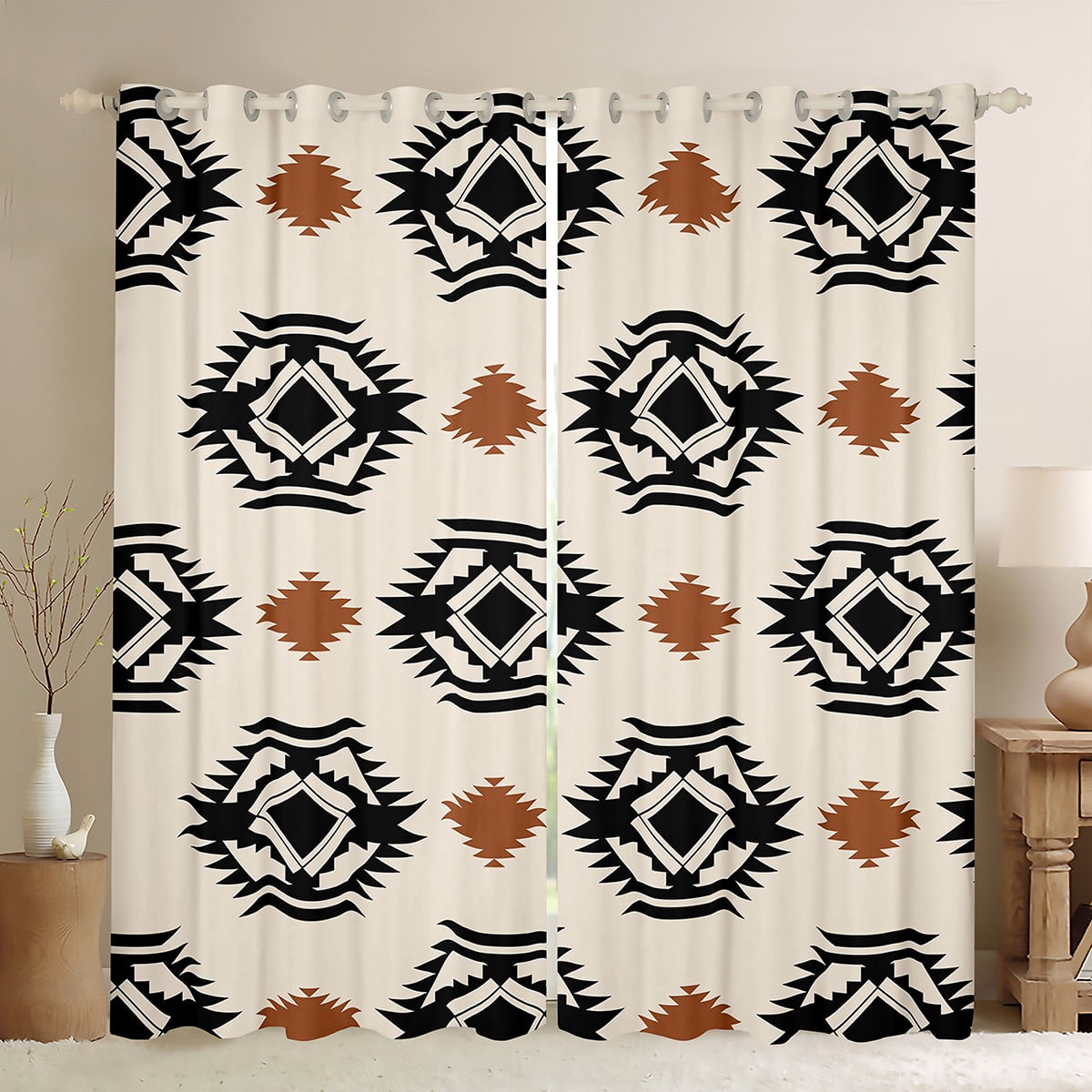 Western Aztec Curtains & Drapes 52"Wx63"L Rustic Boho Abstract ...