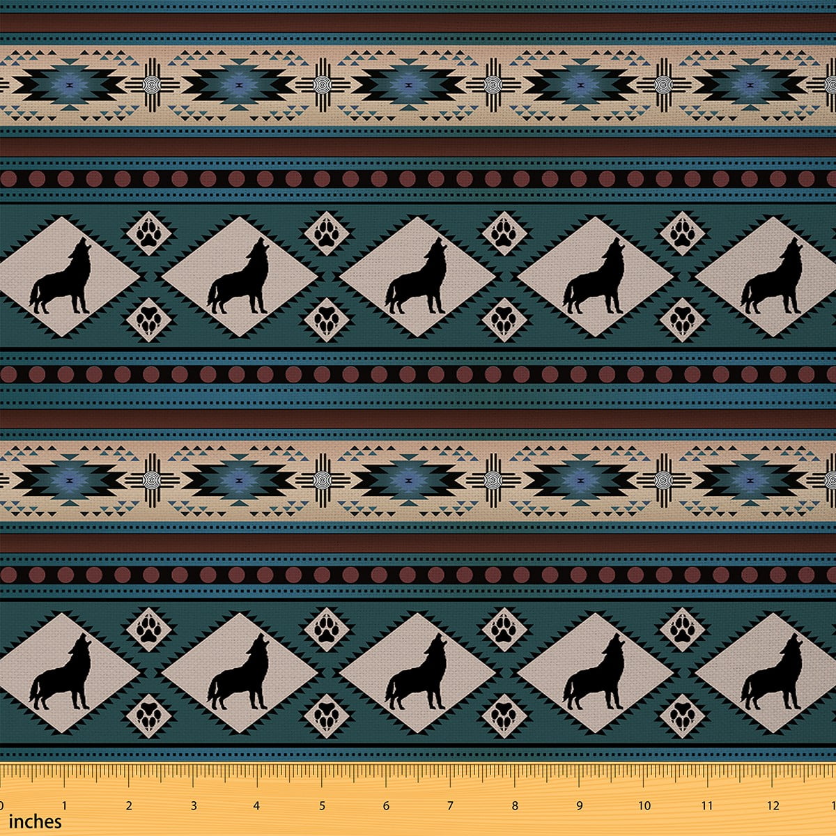 Western Aztec Fabric By The Yard,Farmhouse Wild Animal Upholstery ...