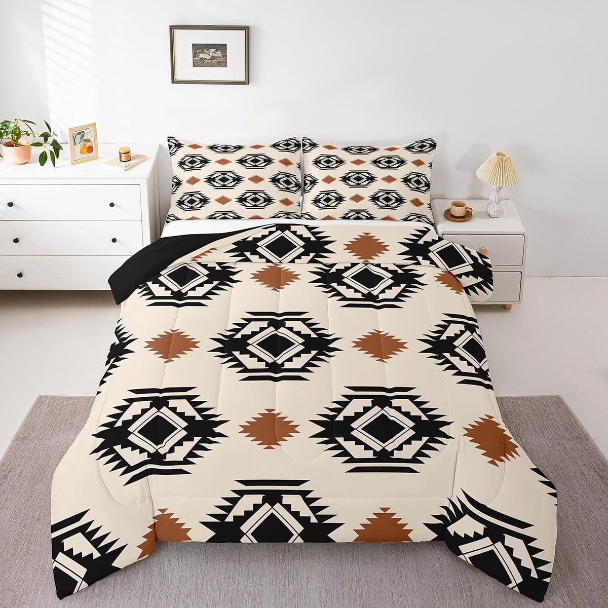 Western Aztec Quilt Comforter Rustic Boho Abstract Geometric Bedding ...