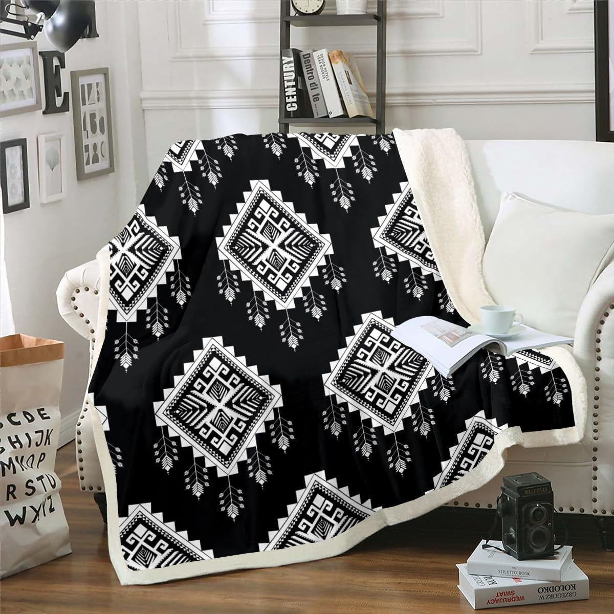 Western Aztec Throw Blanket for Bed Couch Exotic Tribal Mexican ...