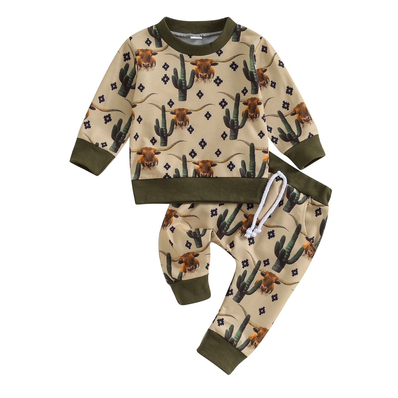 Western Baby Boy Clothes 6M 12M 18M 24M 3Y Yee Haw Long Sleeve Sweatshirt Tops Ride Horse Pants ...