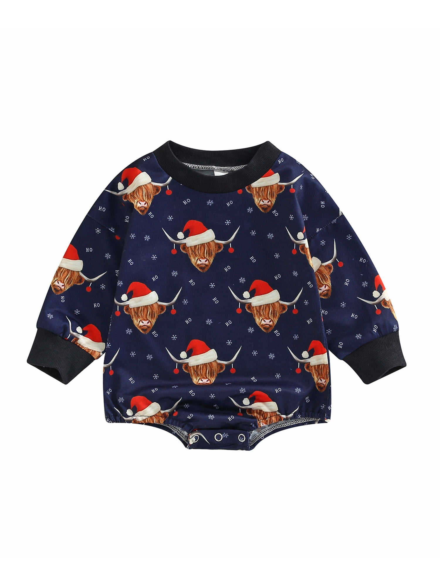 Western Baby Boy Girls Clothes Newborn Cow Print Sweatshirt Romper Oversized Long Sleeve ...