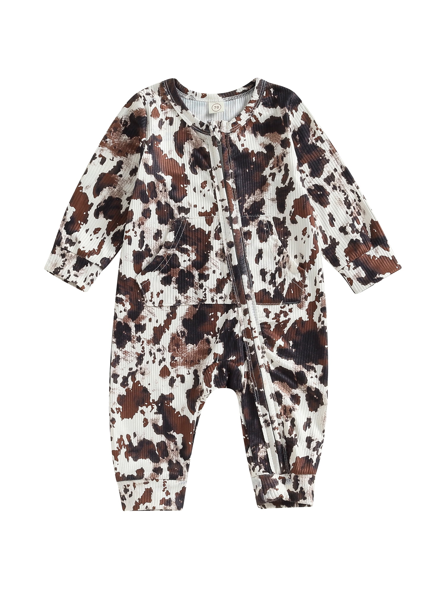 Western Baby Boy Outfits Newborn Cowboy Jumpsuit Cow Print Long Sleeve Romper Bodysuit Infant ...
