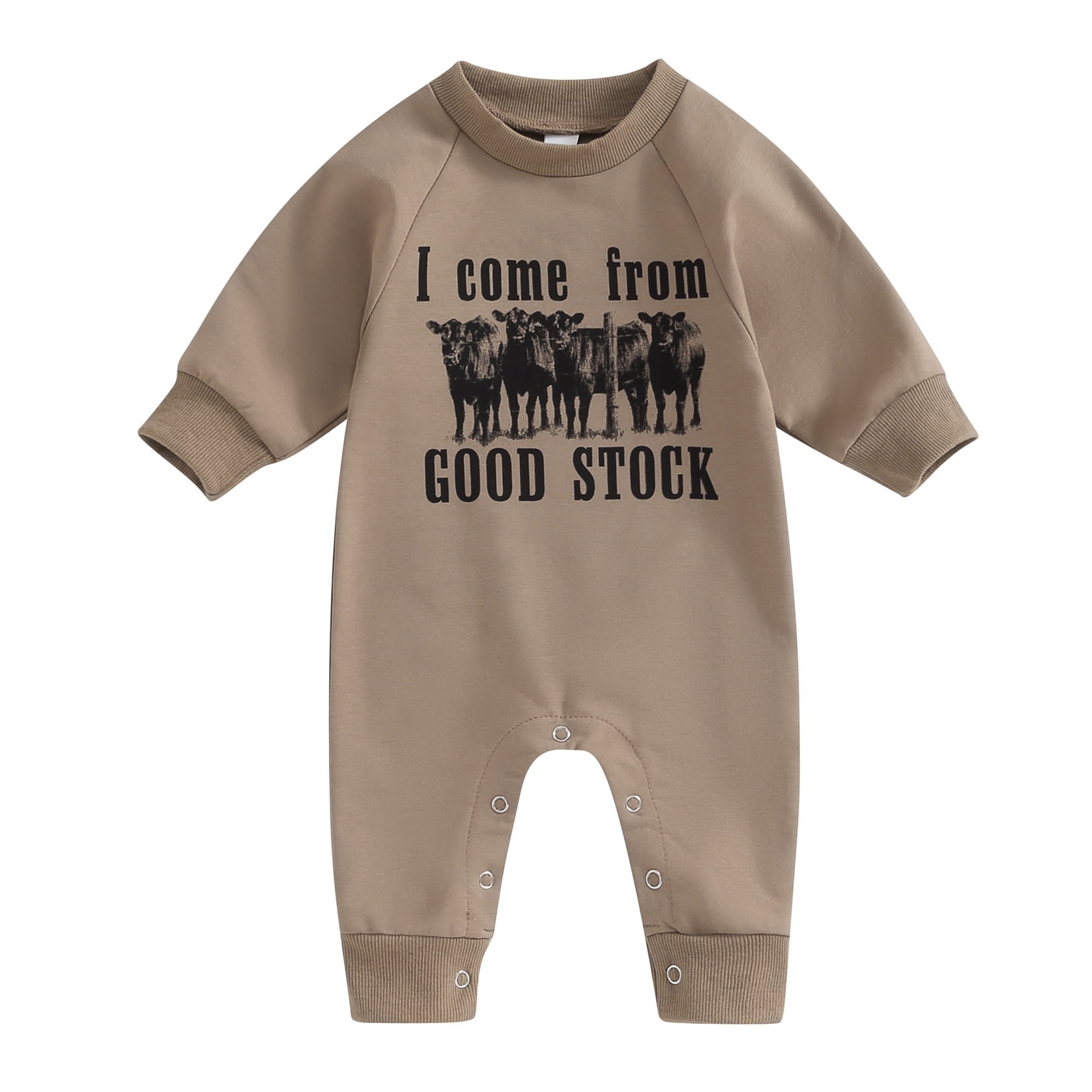 Western Baby Girl Boy Clothes Cow Print Long Sleeve Zipper Romper 3M 6M 12M Bodysuit Crewneck ...