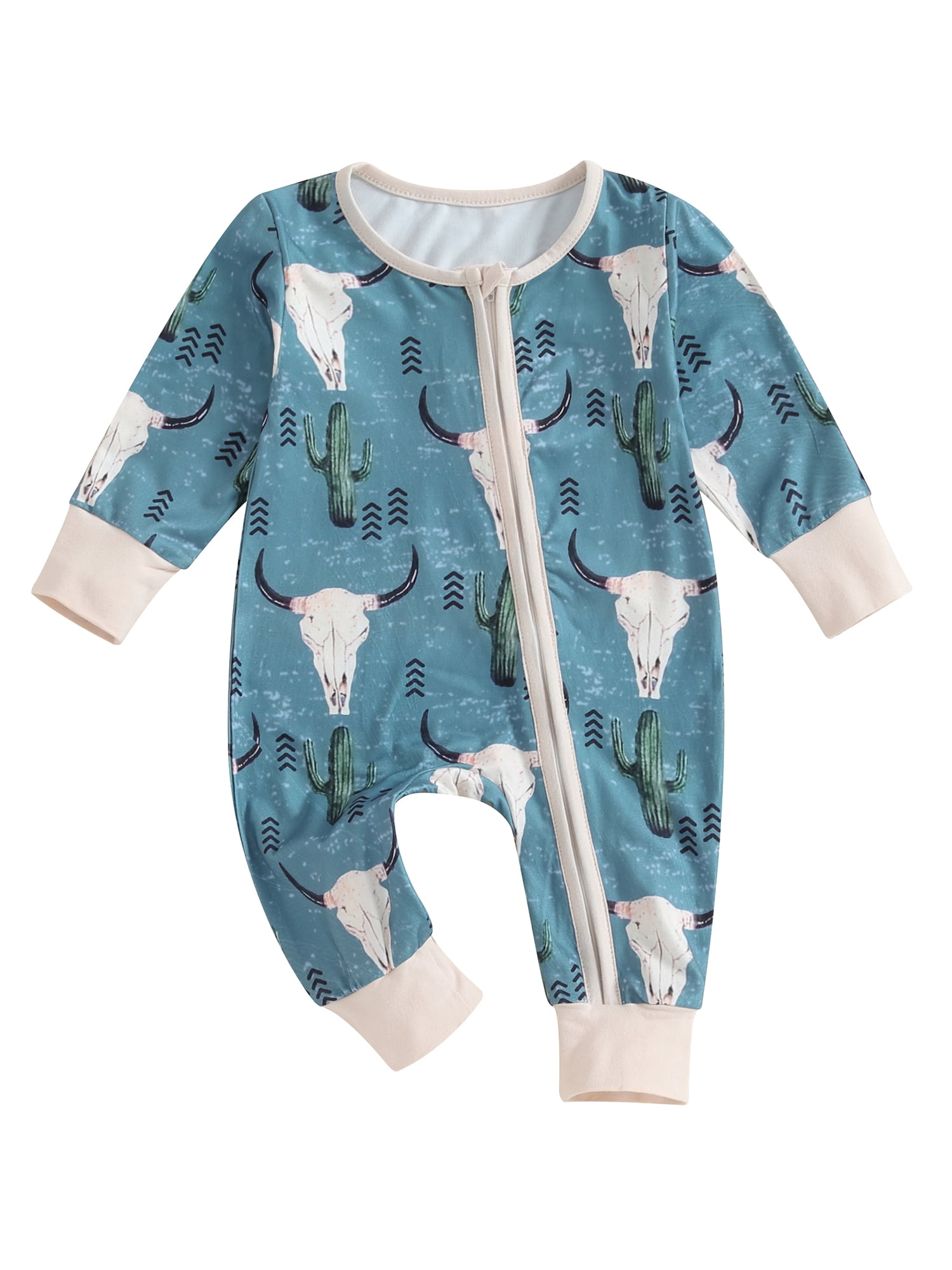 Western Baby Romper Casual Long Sleeve Cow/Hat/Snake Print Jumpsuit - Walmart.com
