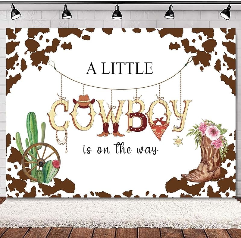 Western Backdrop 5Wx3H Cowboy Birthday Banner Wild West Horse Barn Door ...