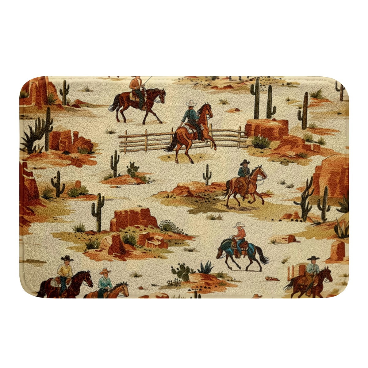 Western Bath Mat 16"x 24",Southwest Cowboy Bathroom Rugs,American West ...