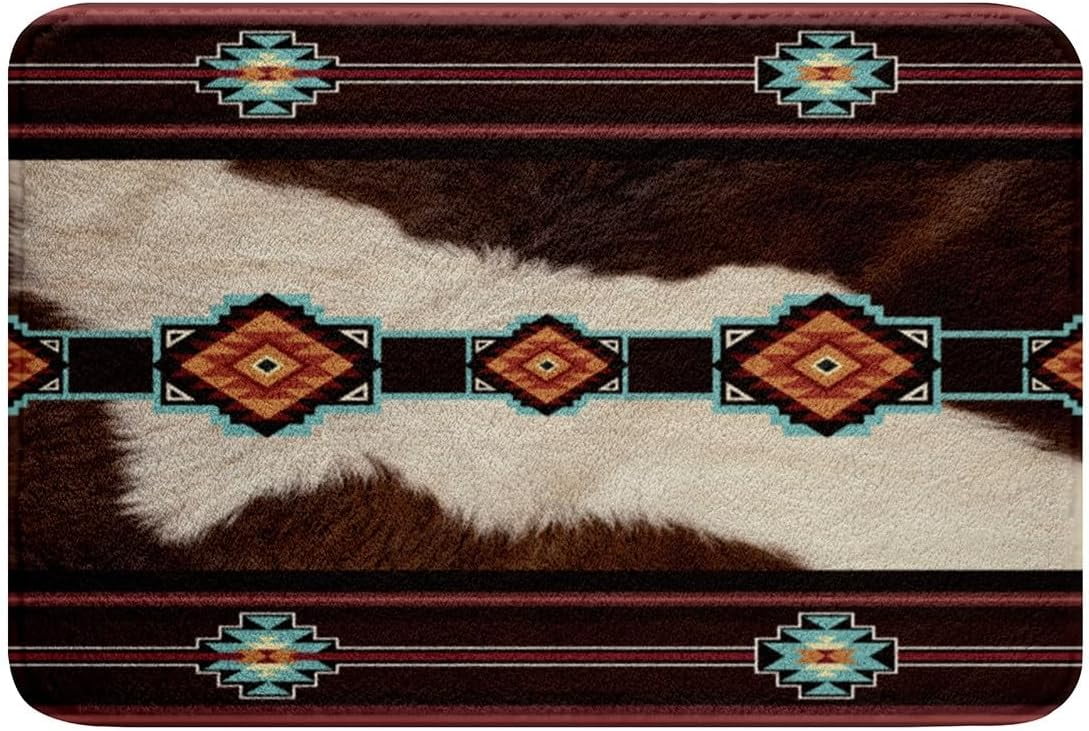 Western Bath Mat 16"x24" Southwestern Bathroom Rugs For Kids Boys Girls ...