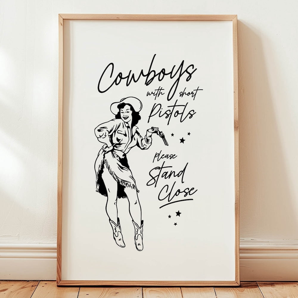Western Bathroom Print Cowboy Bathroom Wall Art Short Pistols Bathroom ...