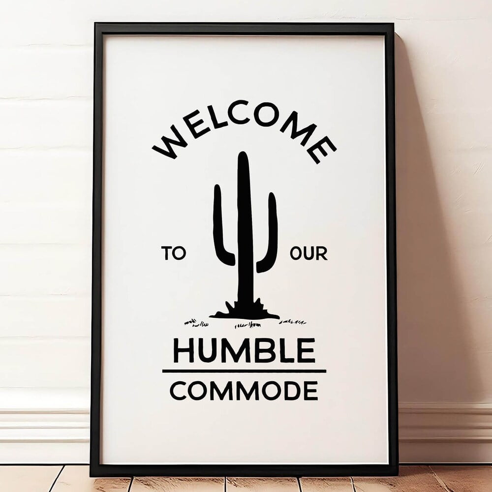 Western Bathroom Print Funny Bathroom Wall Art Humble Commode Bathroom ...
