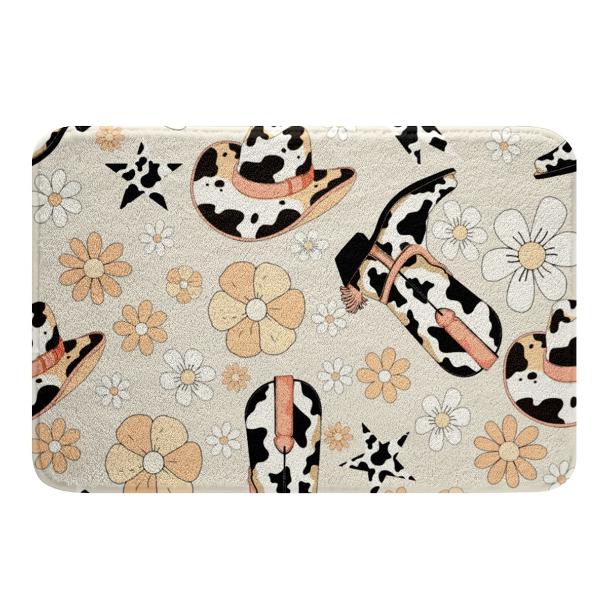 Western Bathroom Rug Set,Cowgirl Boots Hat Bath Mat Kids Room Decor ...