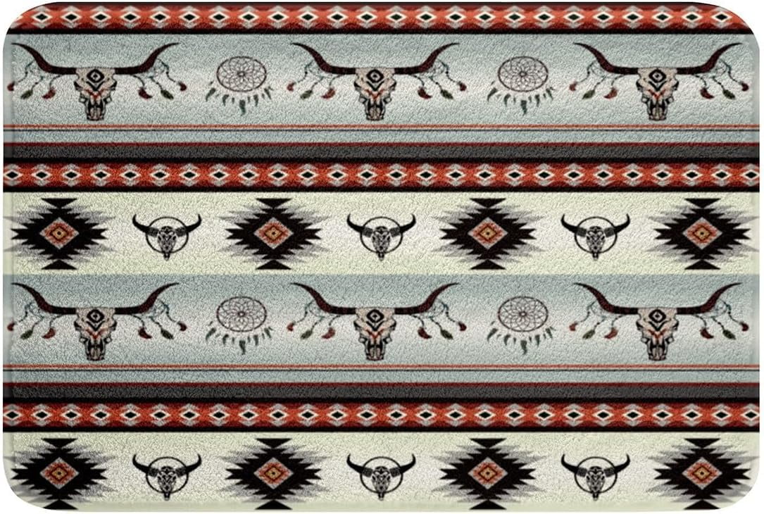 Western Bathroom Rugs Bull Skull Bath Mat for Kids Boys Girls Teens ...