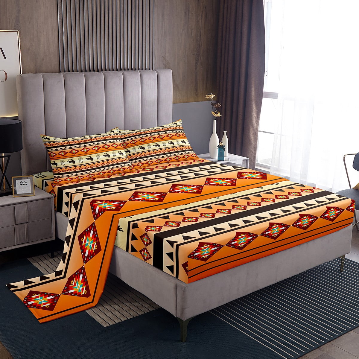 Western Bed Sheets Set Queen, Southwestern Horse Sheets Country Sheet ...