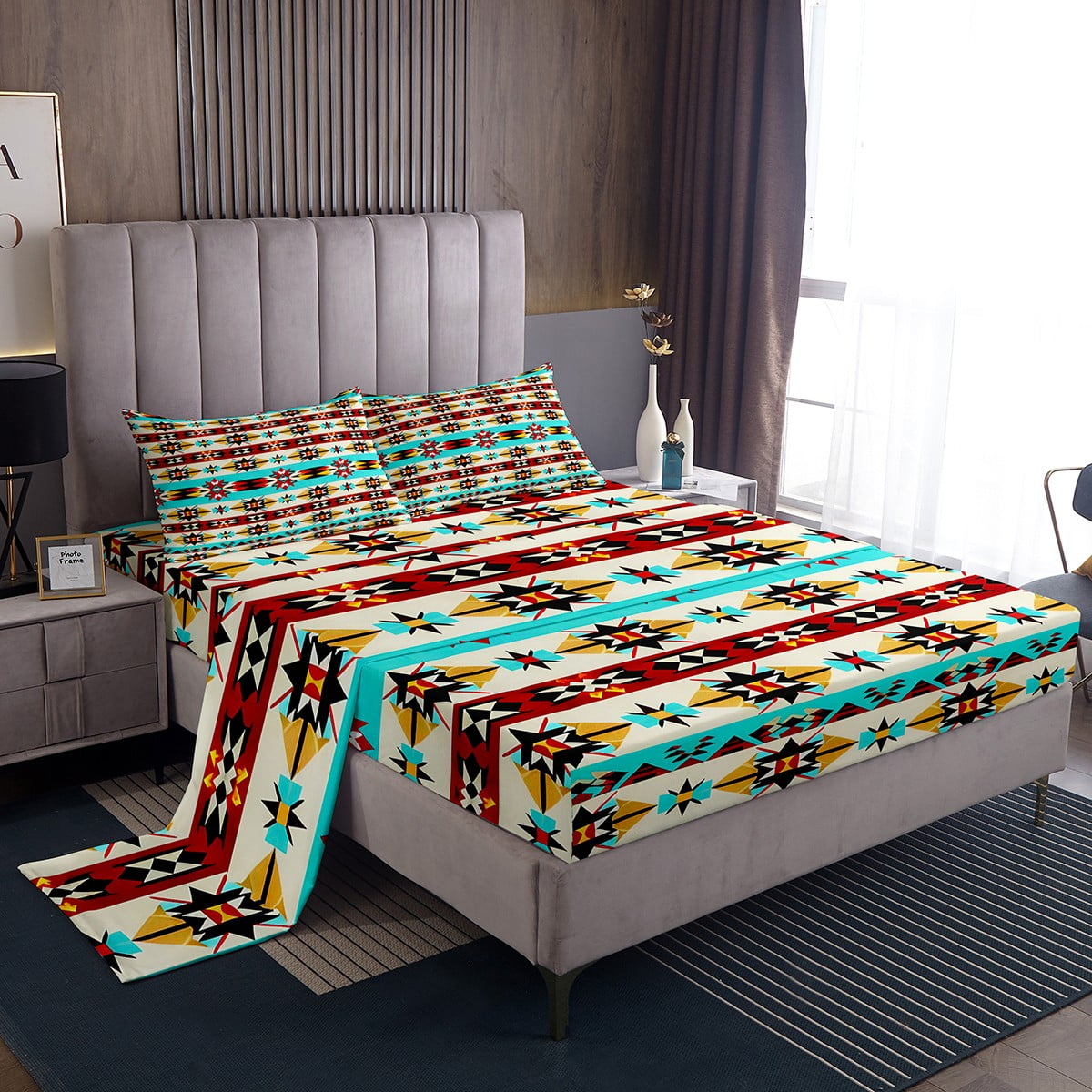 Western Bed Sheets Set Southwestern Sheets,Geometric Aztec Sheet Set ...