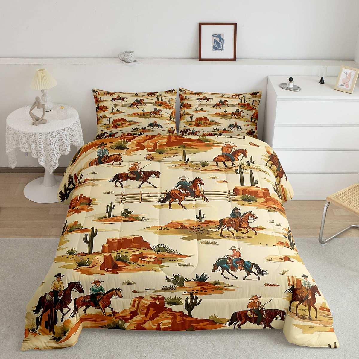 Western Bedding Set,Southwest Cowboy Comforter Set,American West Desert ...