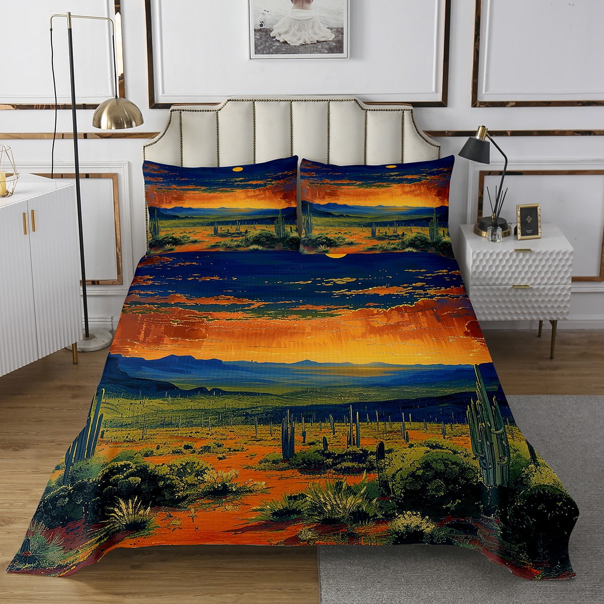Western Bedspread Set Queen,American West Bedding Set,Desert Cactus ...