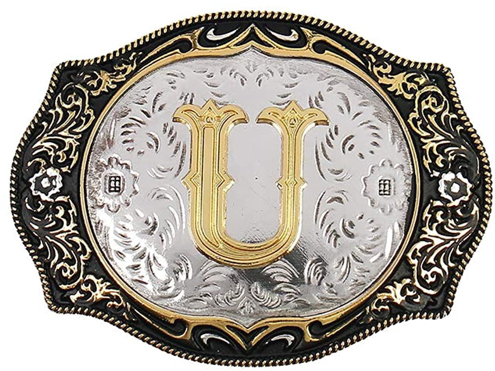Western Belt Buckle Initial Letters ABCDMRJ to Z Cowboy Rodeo Small ...