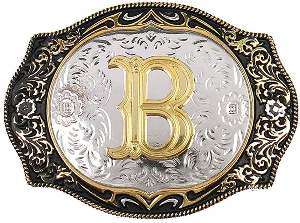Western Belt Buckle Initial Letters ABCDMRJ to Z Cowboy Rodeo Small ...
