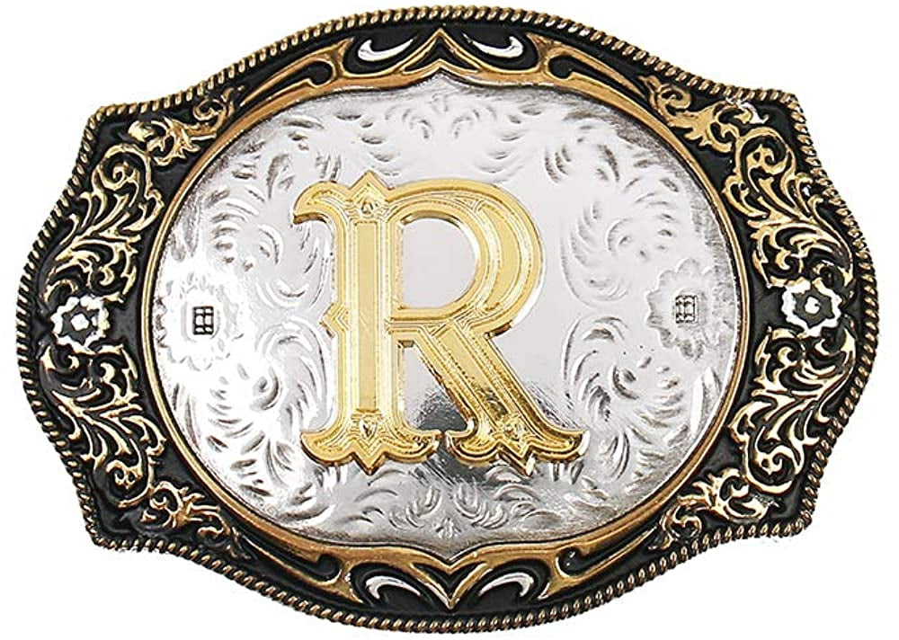 Western Belt Buckle Initial Letters ABCDMRJ to Z Cowboy Rodeo Small ...