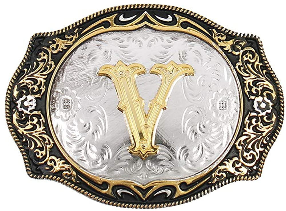 Western Belt Buckle Initial Letters ABCDMRJ to Z Cowboy Rodeo Small ...