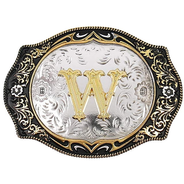 Western Belt Buckle Initial Letters ABCDMRJ to Z Cowboy Rodeo Small ...