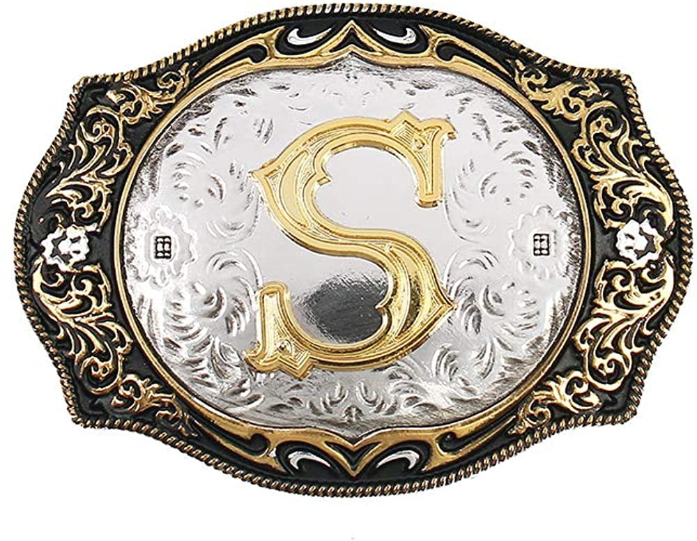 Western Belt Buckle Initial Letters ABCDMRJ to Z Cowboy Rodeo Small ...