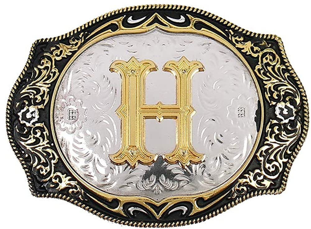 Western Belt Buckle Initial Letters ABCDMRJ to Z Cowboy Rodeo Small ...
