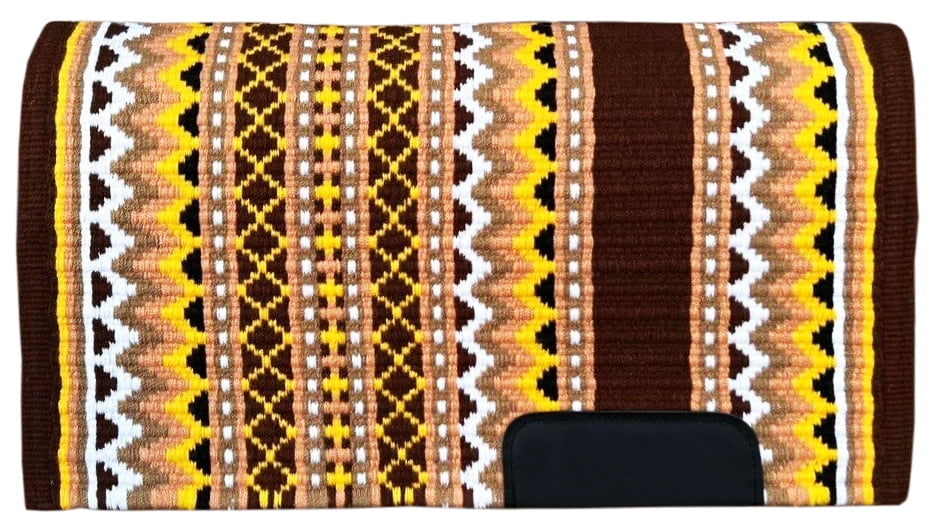 Western Blankets House San Juan Solid 41X34 Base Cholocate & Yellow ...