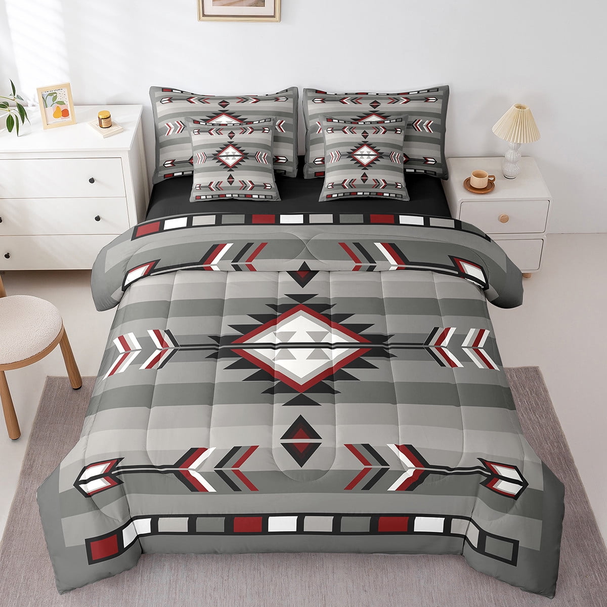 Western Boho Bedding Sets 7 Piece Southwestern Aztec Twin Comforter Set ...