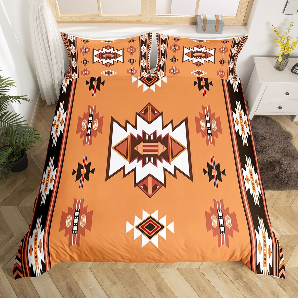 Western Boho Bedding Sets Queen,Aztec Comforter Cover,Ethnic Tribal ...