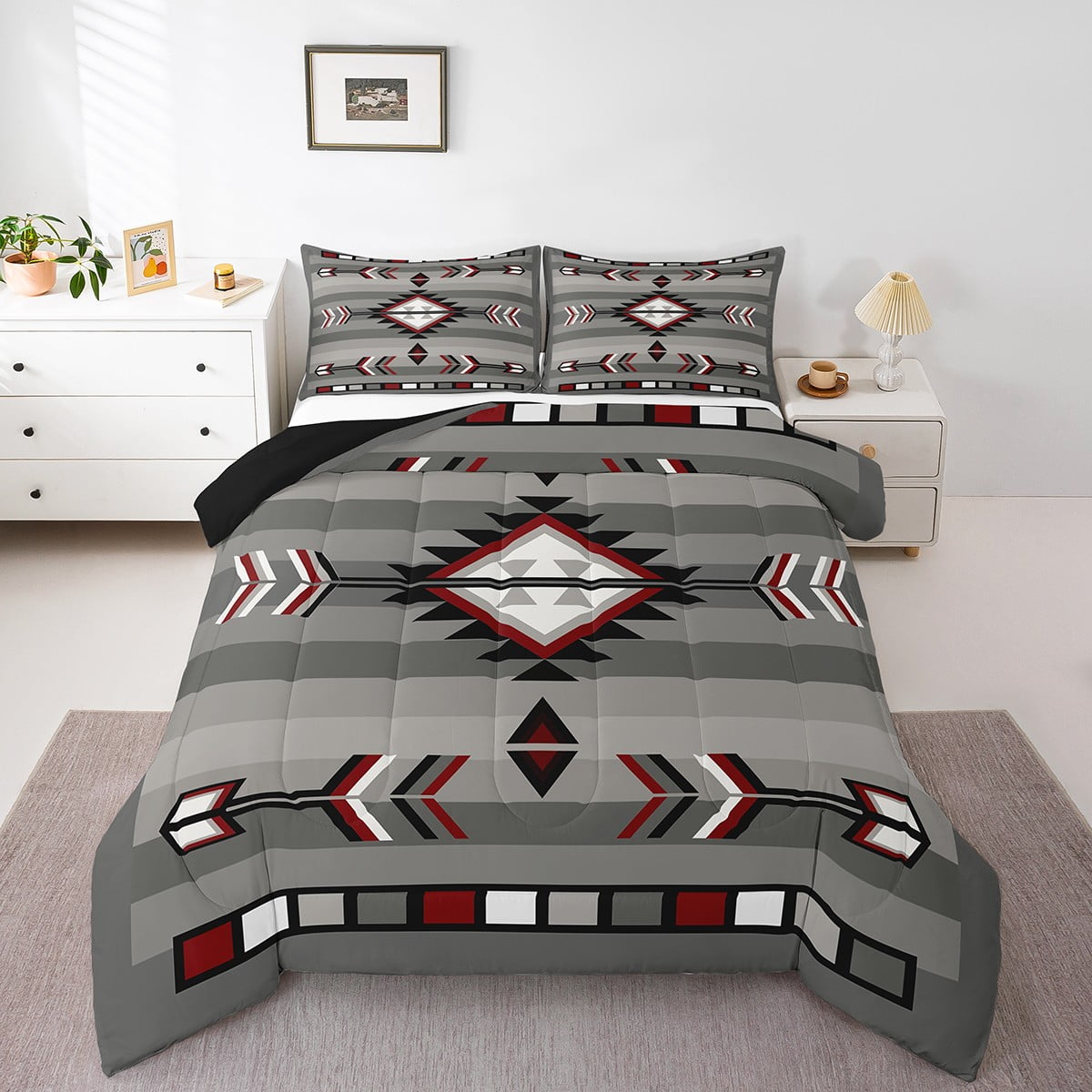 Western Boho Bedding Sets Queen Southwestern Aztec Comforter Set ...