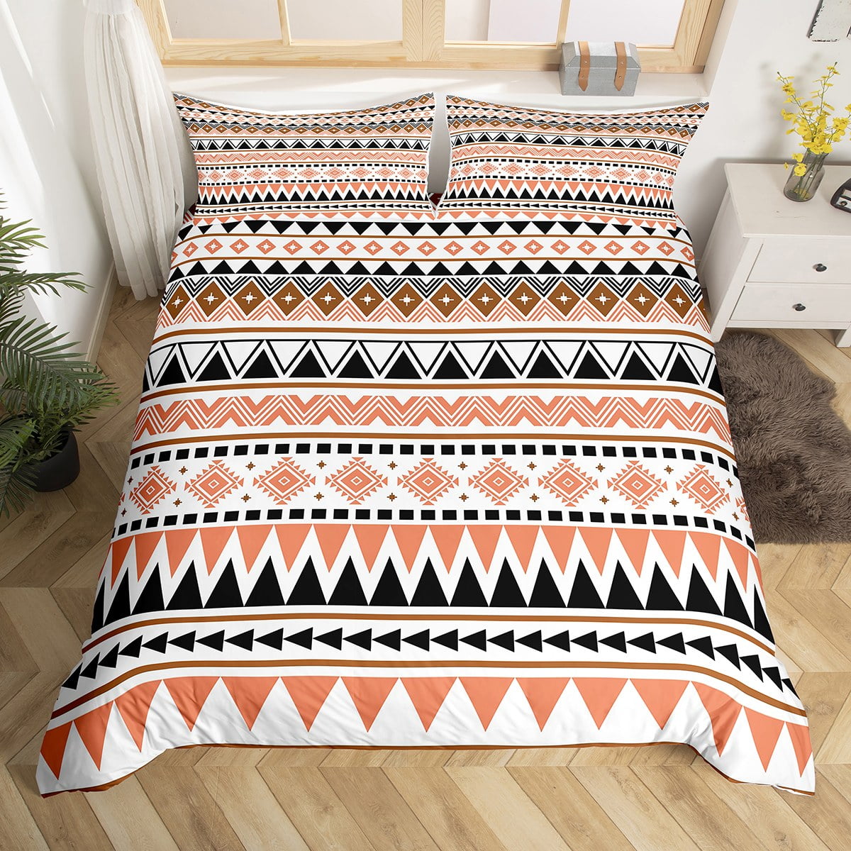 Western Boho Duvet Cover Aztec Bedding Sets Twin,Ethnic Tribal Arrow ...