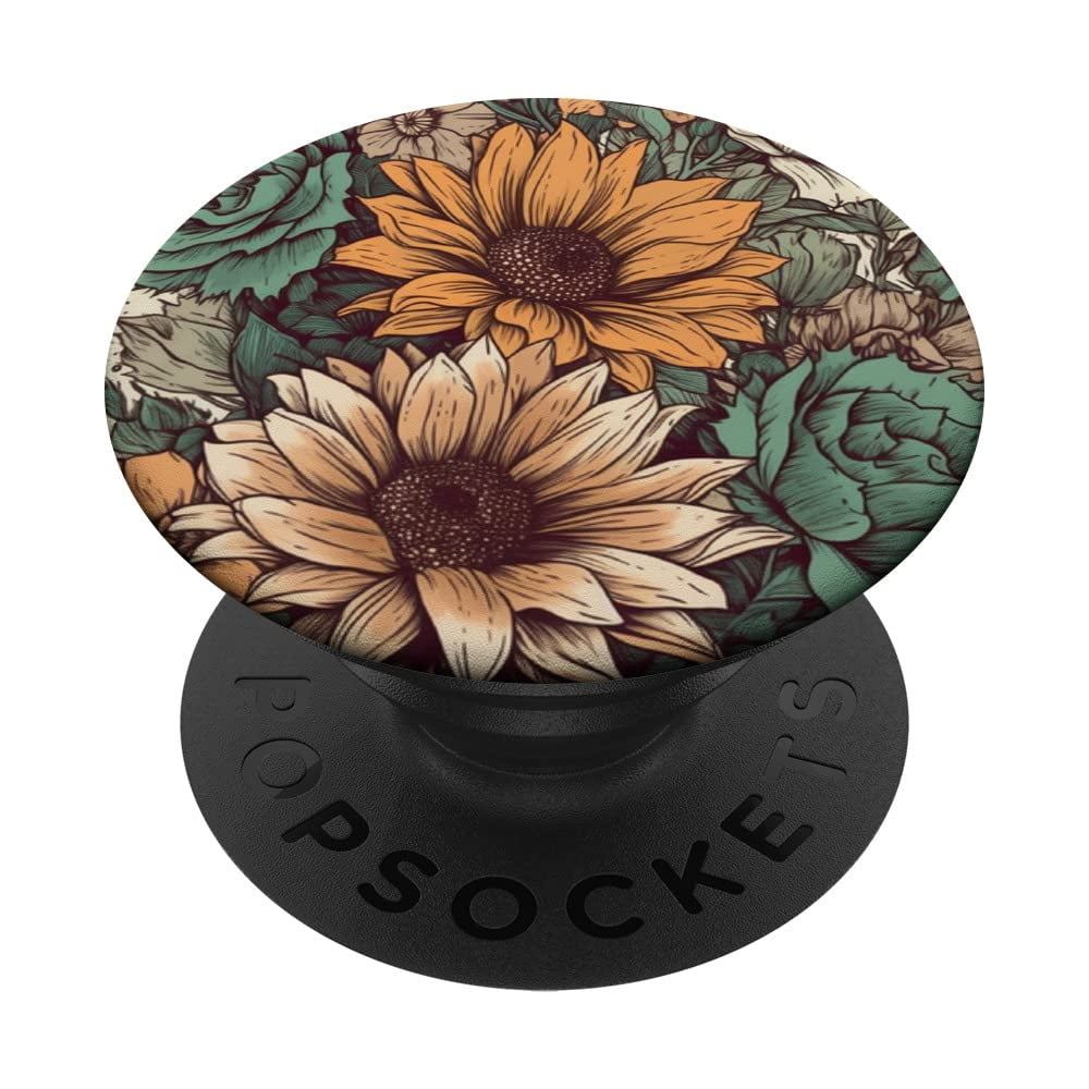 Western Boho Leopard Sunflowers Cactus Rodeo Cowgirl Girl PopSockets ...