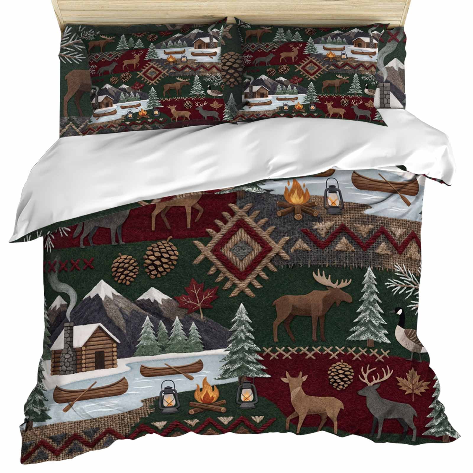 Western Boho Set of 4 Bedding Quilt Covers, Farmhouse Country Rustic ...