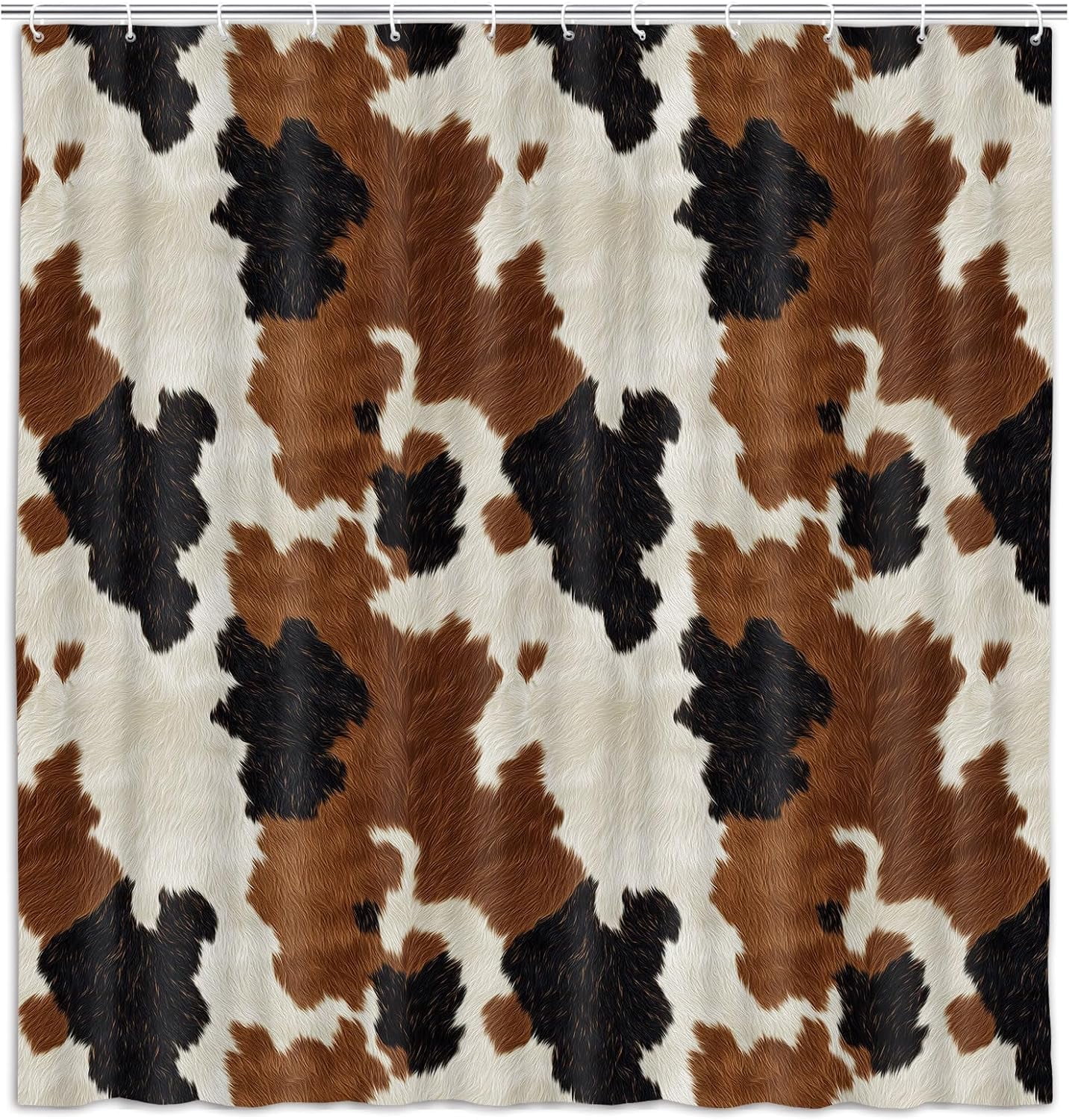 Western Boho Shower Curtain with Cute Cow Hide Inspired Print, Wild ...