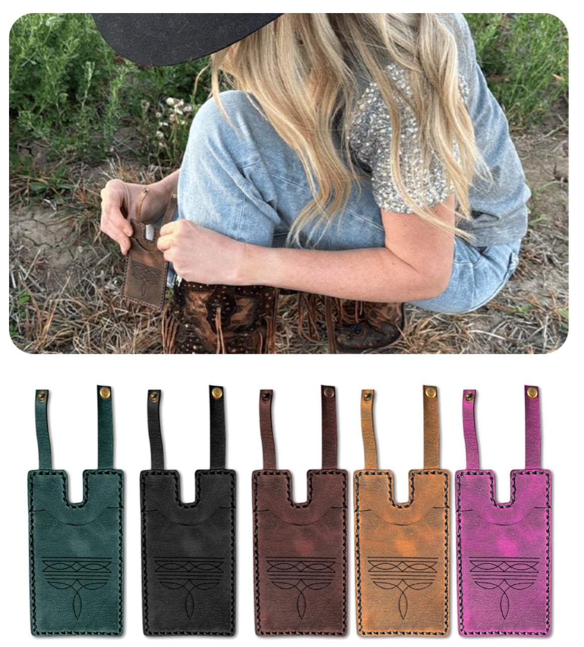 Western Boot Wallet with Snap Strap,2025 Fashion Leather Wallet,Slim ...