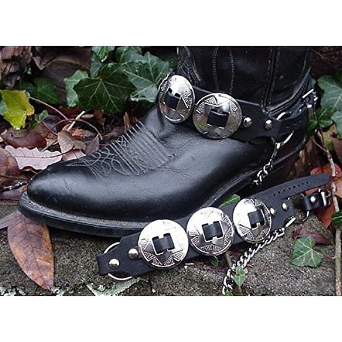Western Boots Boot Chains Black Topgrain Cowhide Leather W 3 Big Silver ...